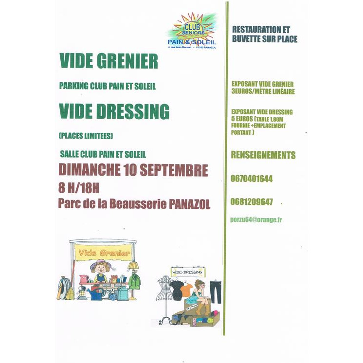 Vide grenier et vide dressing de la rentrée - Panazol (87350)