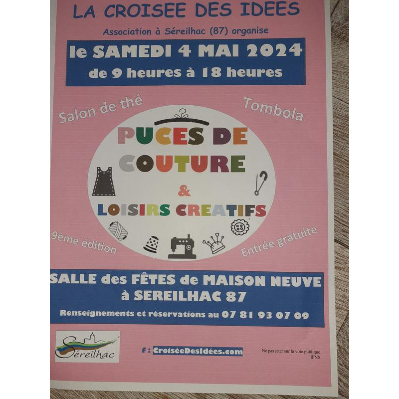 Puces de couture et des loisirs creatifs - Séreilhac (87620) Puces de couture et des loisirs creatifs - Séreilhac (87620)