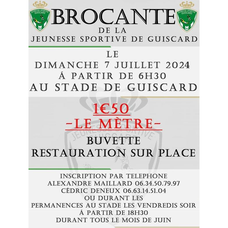 Brocante de la jeunesse sportive de guiscard
